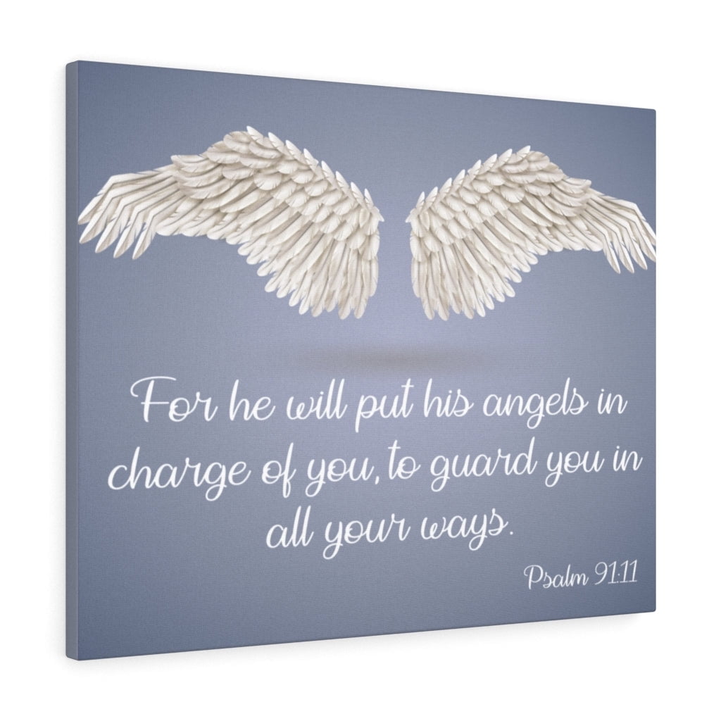 Scripture Walls Psalm 91:11 God's Angels Bible Verse Canvas Christian ...