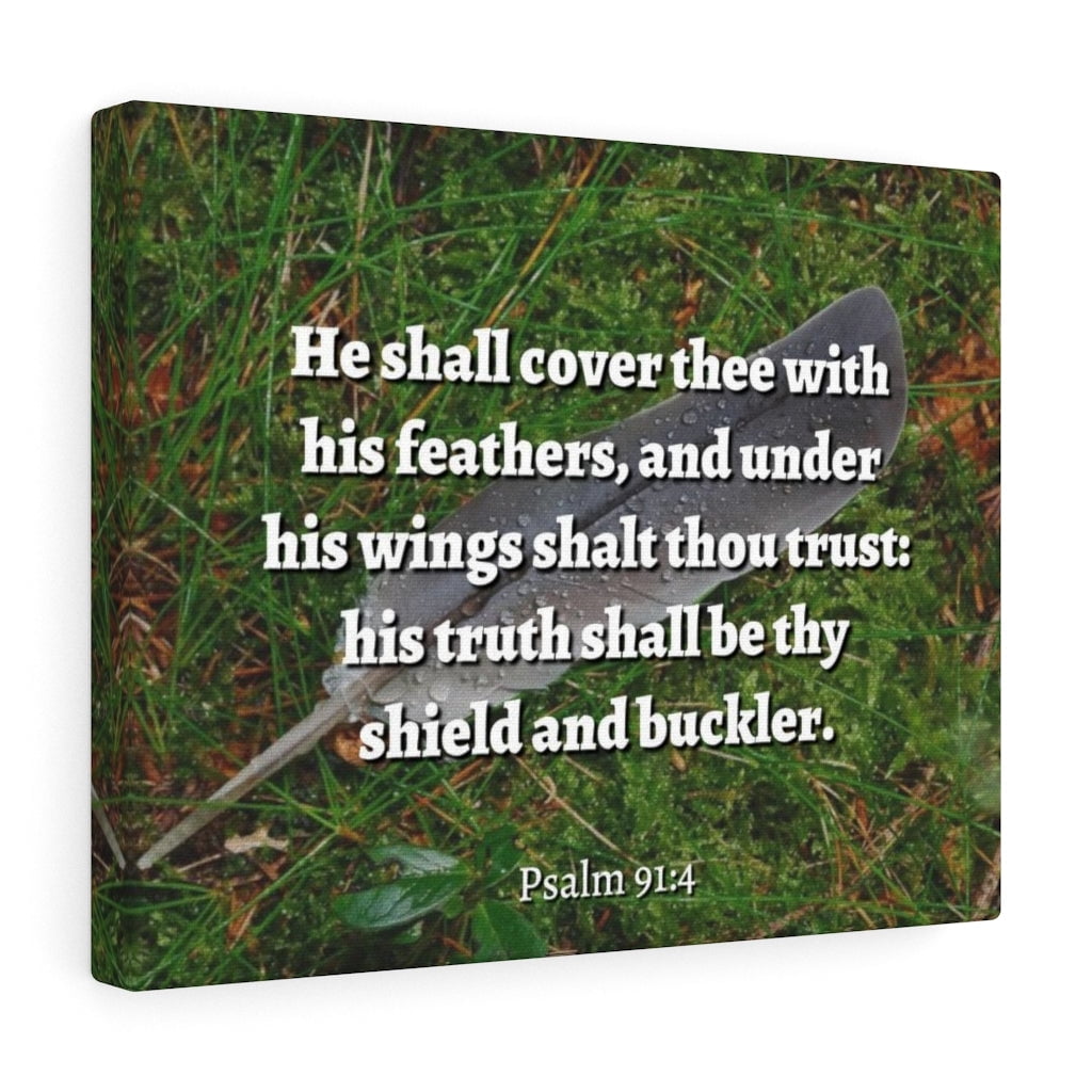 Scripture Walls Psalm 91:4 Shield And Buckler Bible Verse Canvas ...