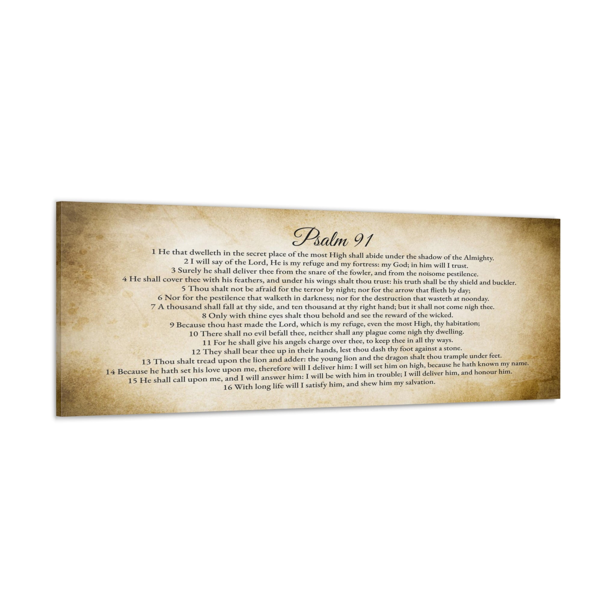 Scripture Walls Psalm 91 English Landscape Gold Bible Verse Canvas ...