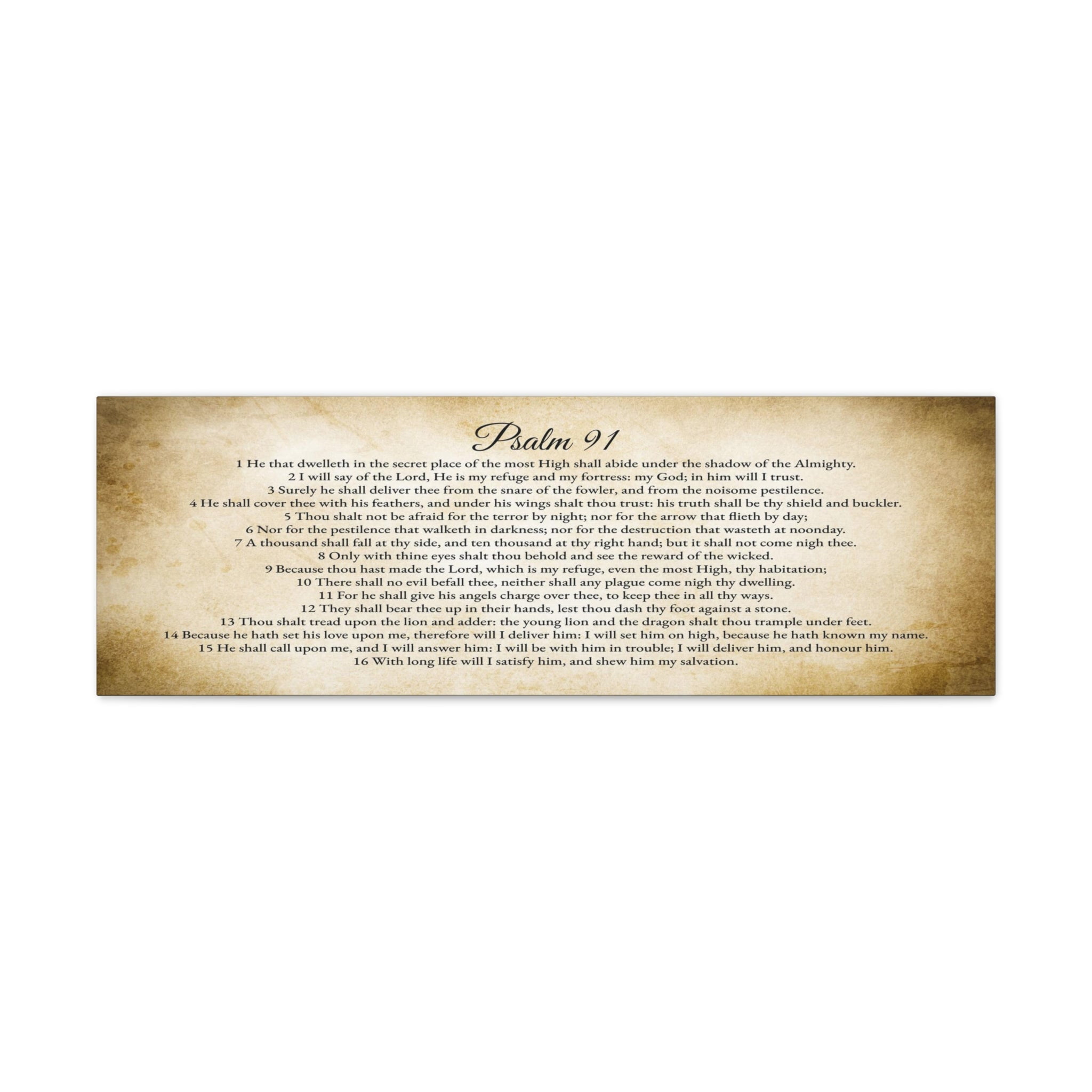 Scripture Walls Psalm 91 English Landscape Gold Bible Verse Canvas ...