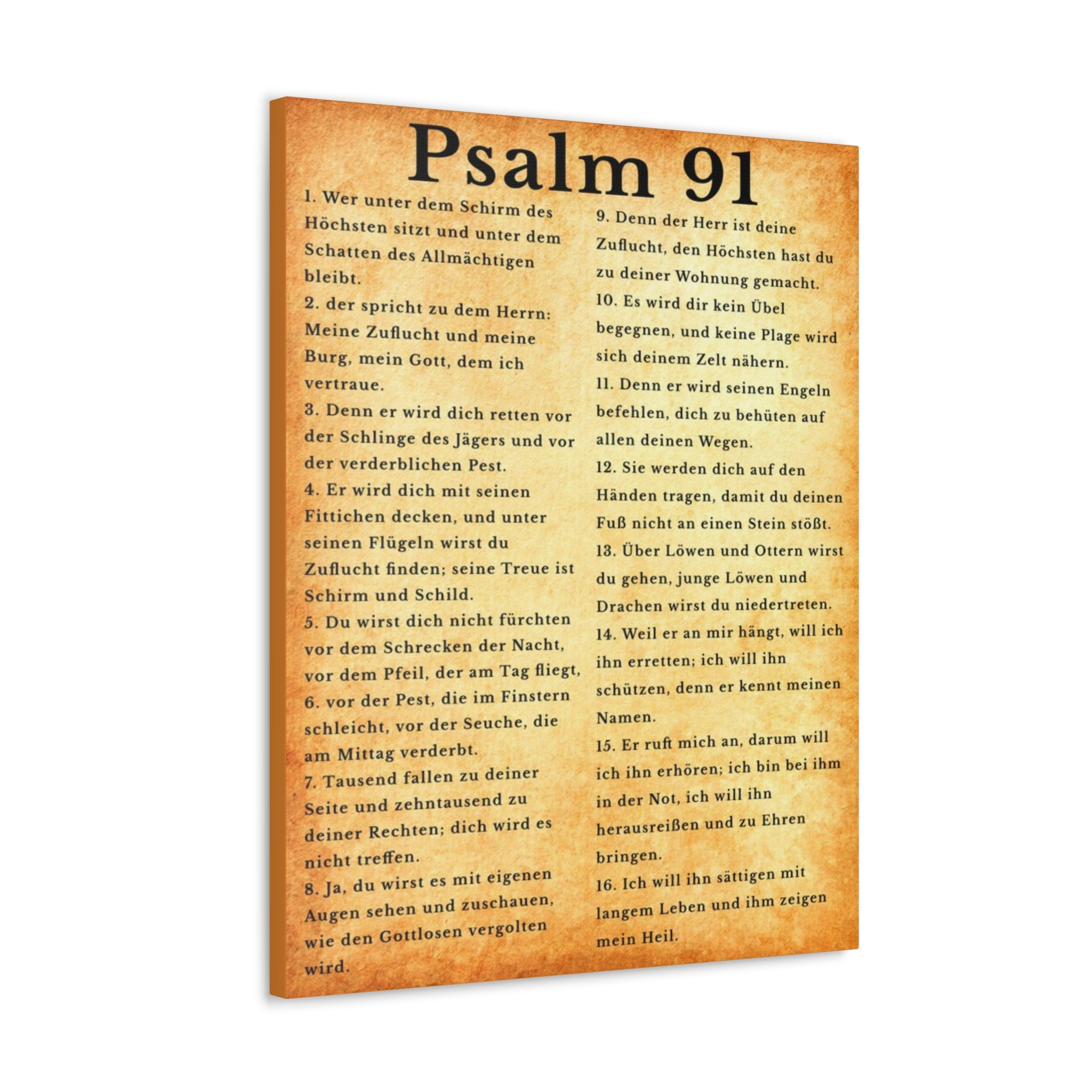 Scripture Walls Psalm 91 German Gold Bible Verse Canvas Christian Wall ...