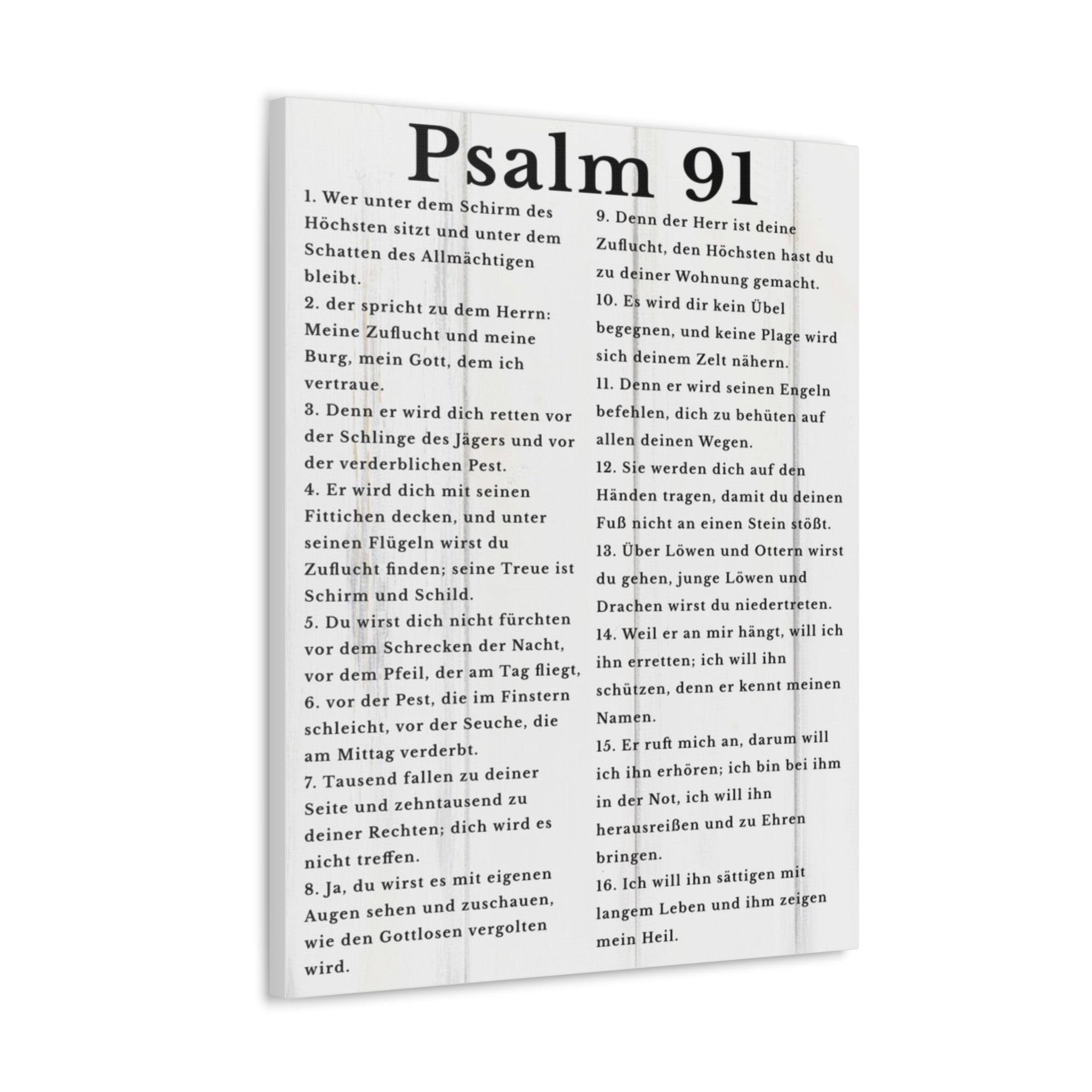 Scripture Walls Psalm 91 German White Bible Verse Canvas Christian Wall ...