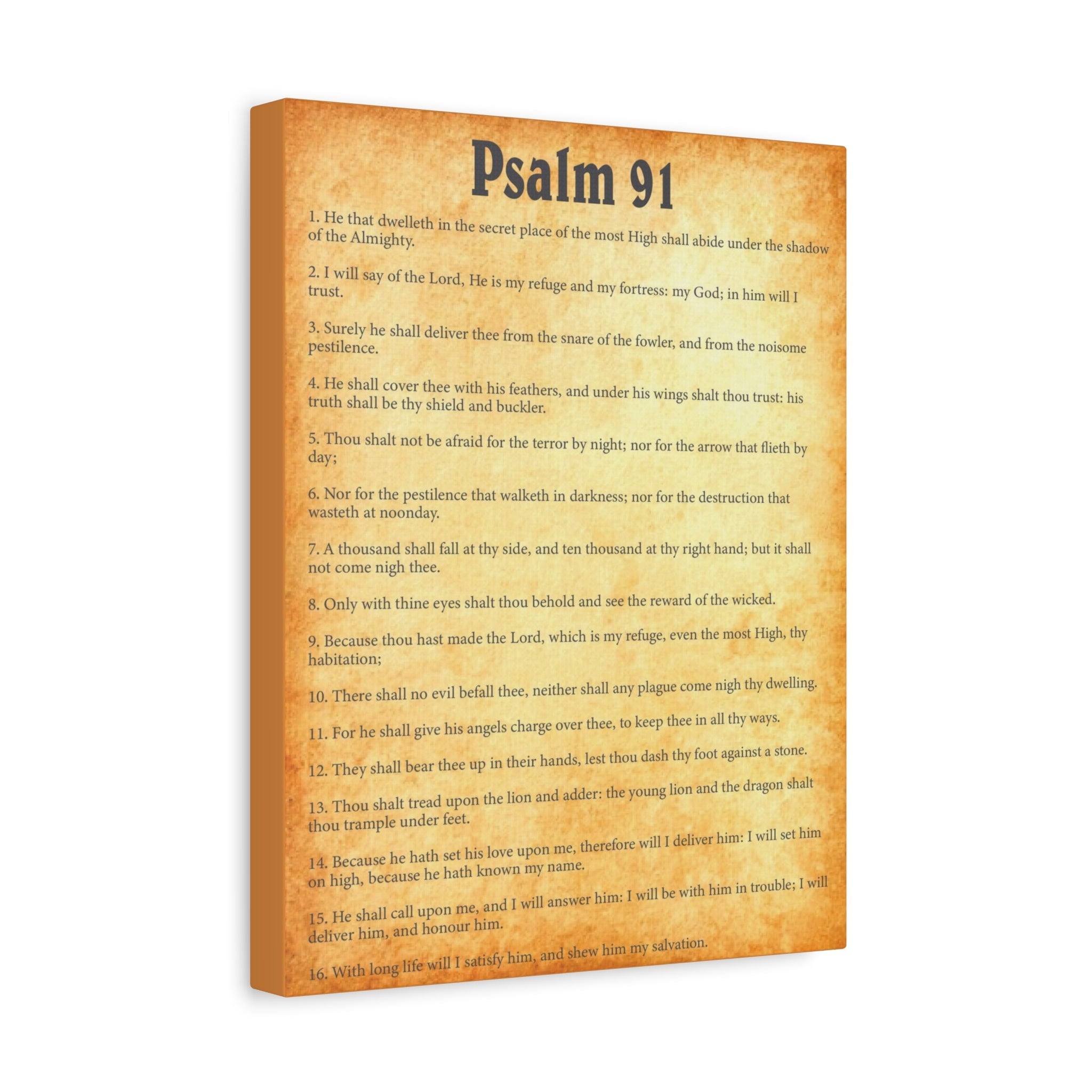 Scripture Walls Psalm 91 Gold Bible Chapter Canvas Christian Wall Art ...