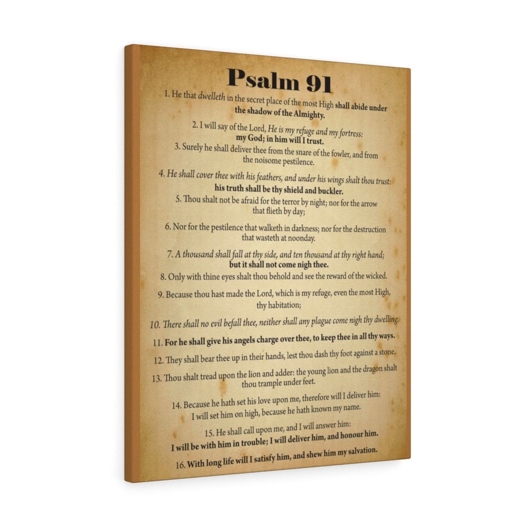 Scripture Walls Psalm 91 Safe In God's Hands Gold Bible Chapter Canvas Christian Wall Art Ready ...