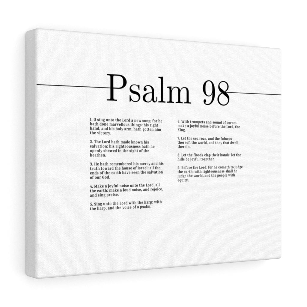 Scripture Walls Psalm 98 Shall He Judge The World White Bible Chapter Canvas Christian Wall Art ...