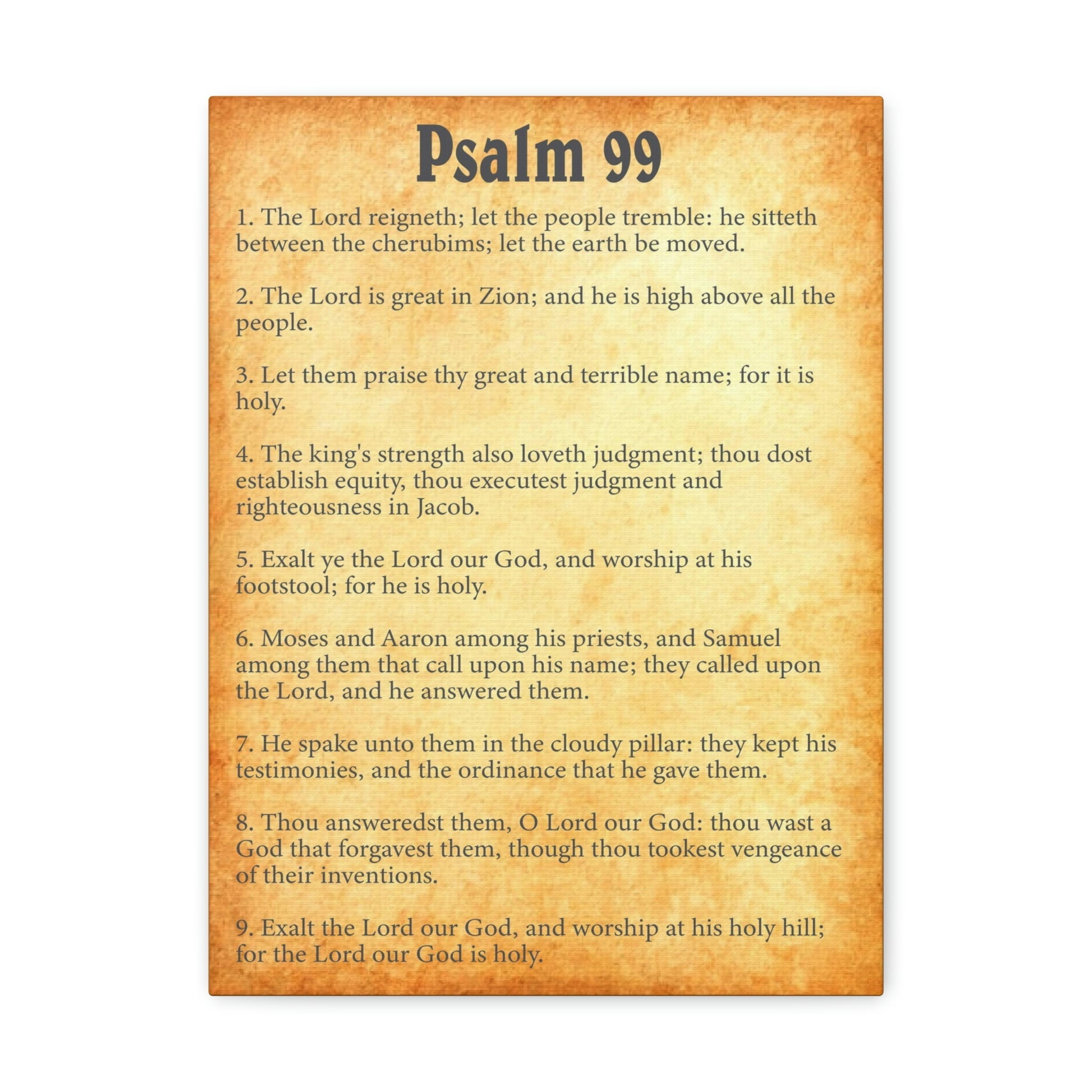 Scripture Walls Psalm 99 Chapter Gold Bible Canvas Christian Wall Art Ready to Hang Unframed ...