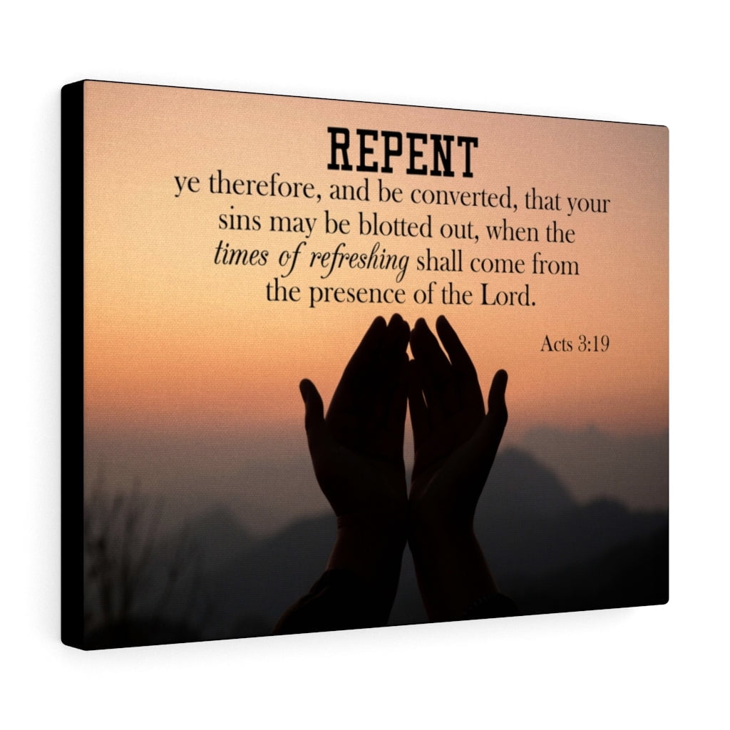 Scripture Walls Repent Acts 3:19 Wall Art Christian Home Decor Unframed ...
