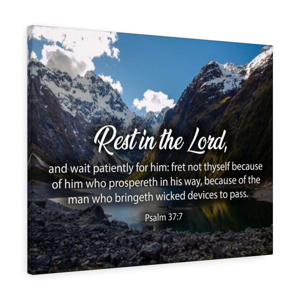 Scripture Walls Verse Canvas: Psalm 37:7 Rest in The Lord, God Artwork ...