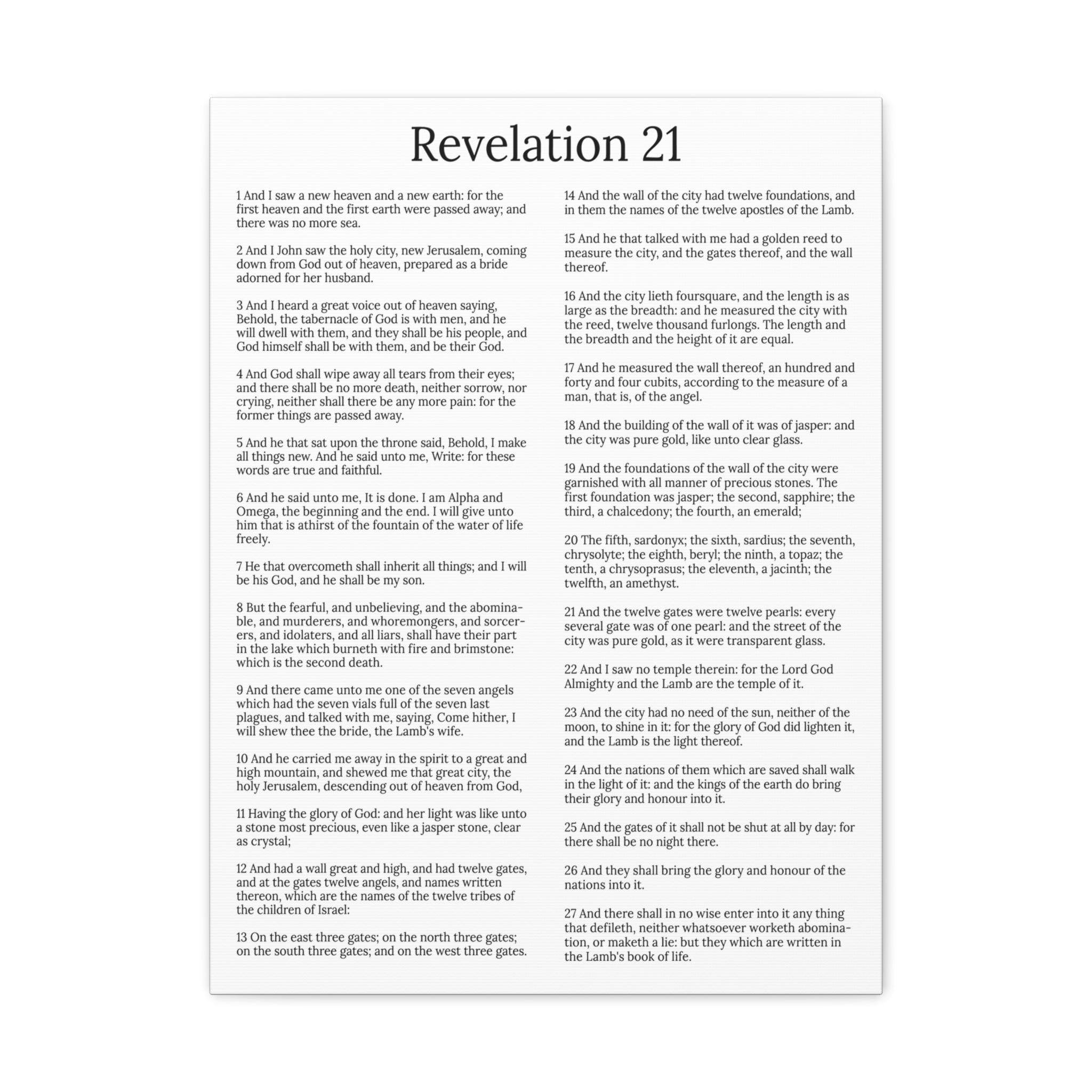 Scripture Walls Revelation 21 Chapter New Heaven and New Earth White ...
