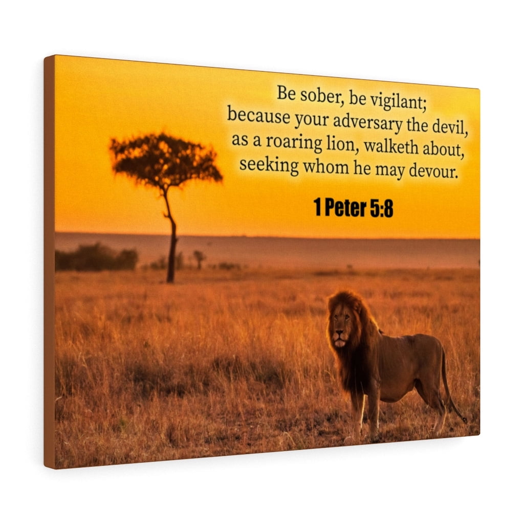 Scripture Walls Roaring Lion 1 Peter 5:8 Bible Verse Canvas Christian ...