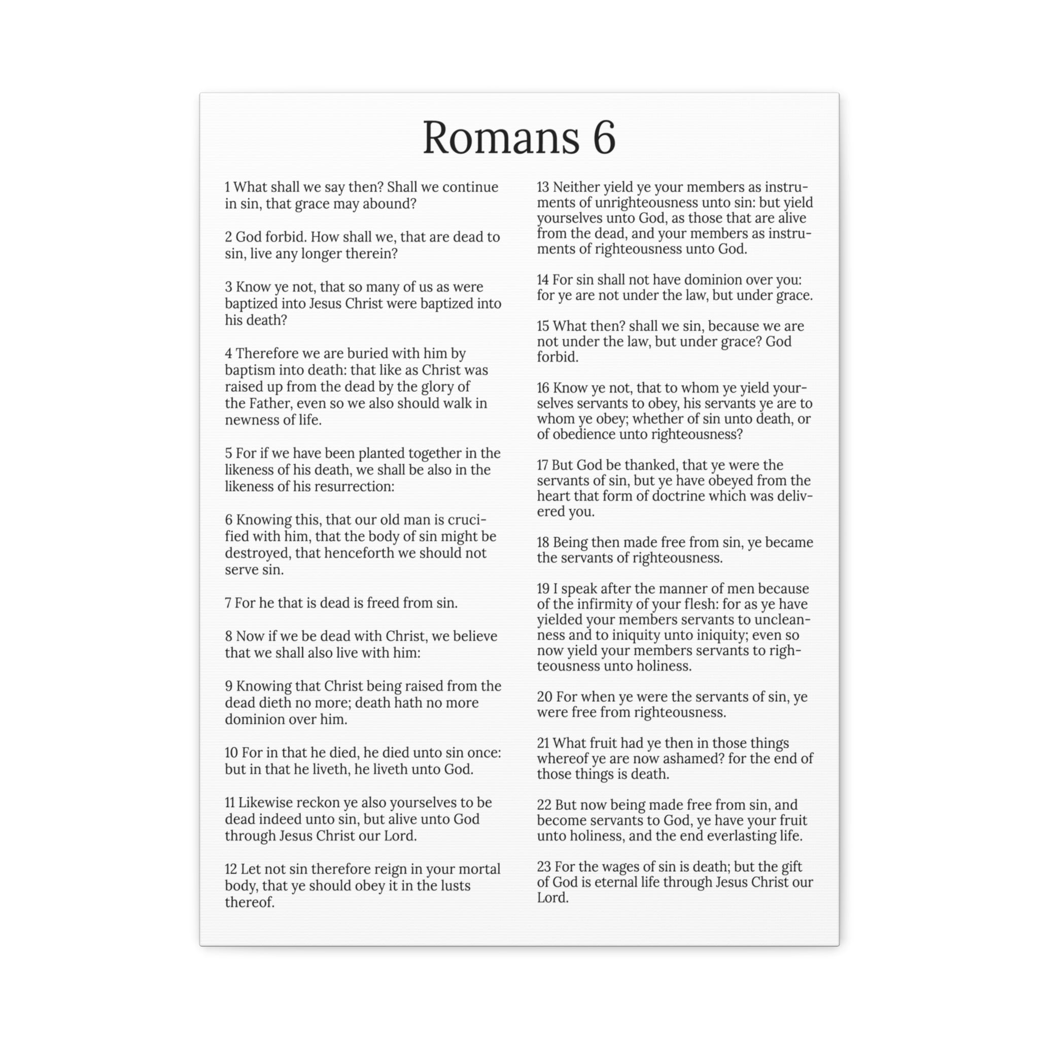 Scripture Walls Roman Chapter 6 White Christian Wall Art Print Ready to ...