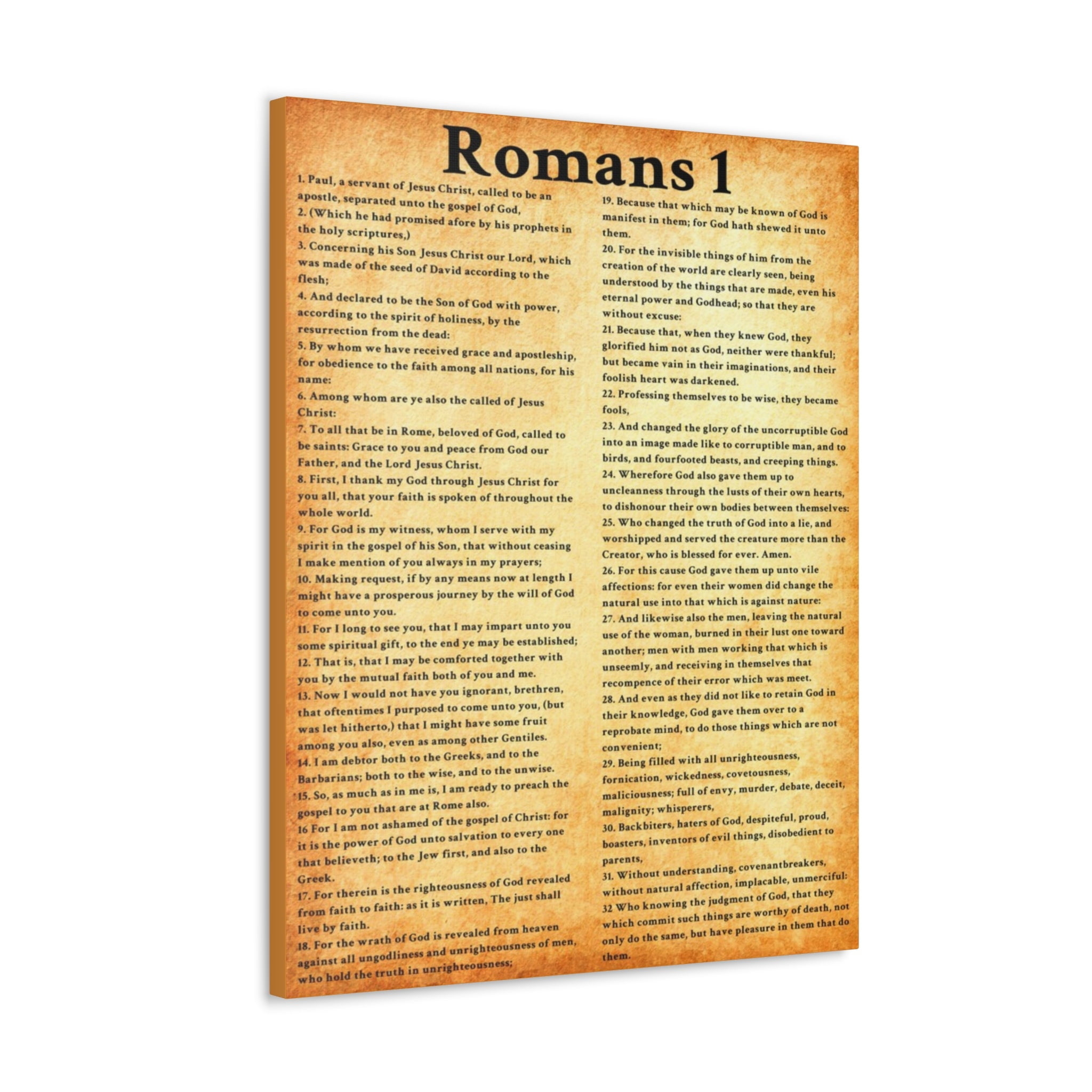 Scripture Walls Romans 1 Chapter Gold Bible Canvas Christian Wall Art ...