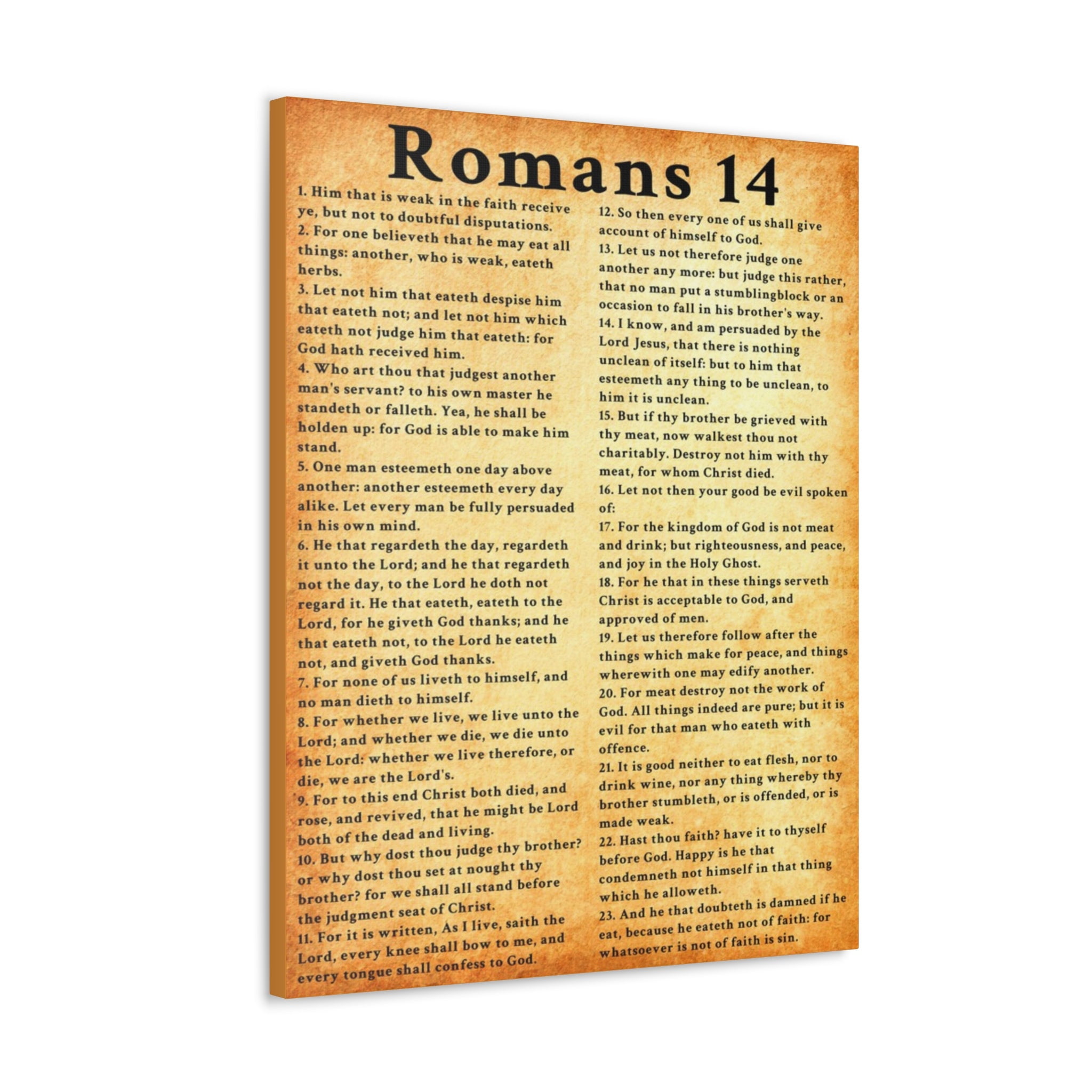 Scripture Walls Romans 14 Chapter Gold Bible Canvas Christian Wall Art ...