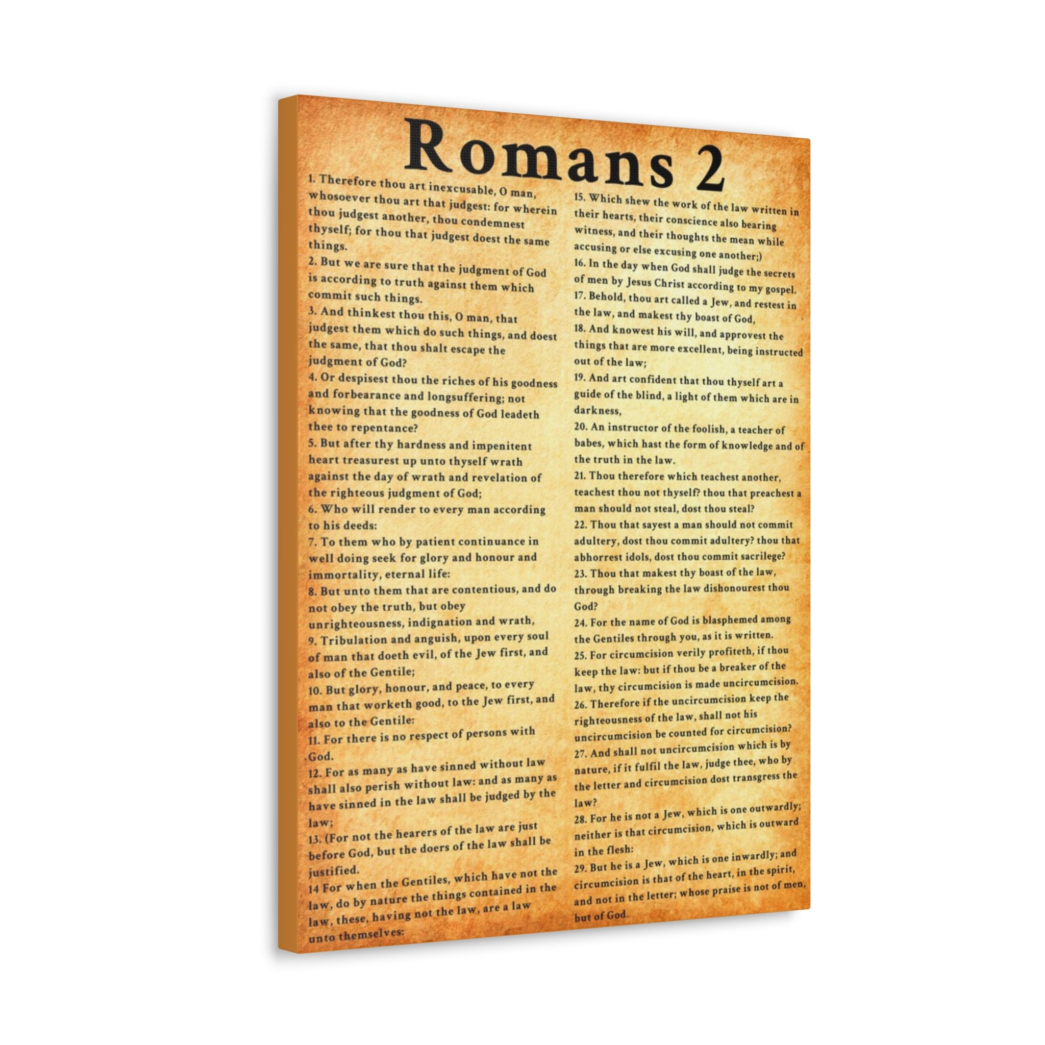 Scripture Walls Romans 2 Chapter Gold Bible Canvas Christian Wall Art ...