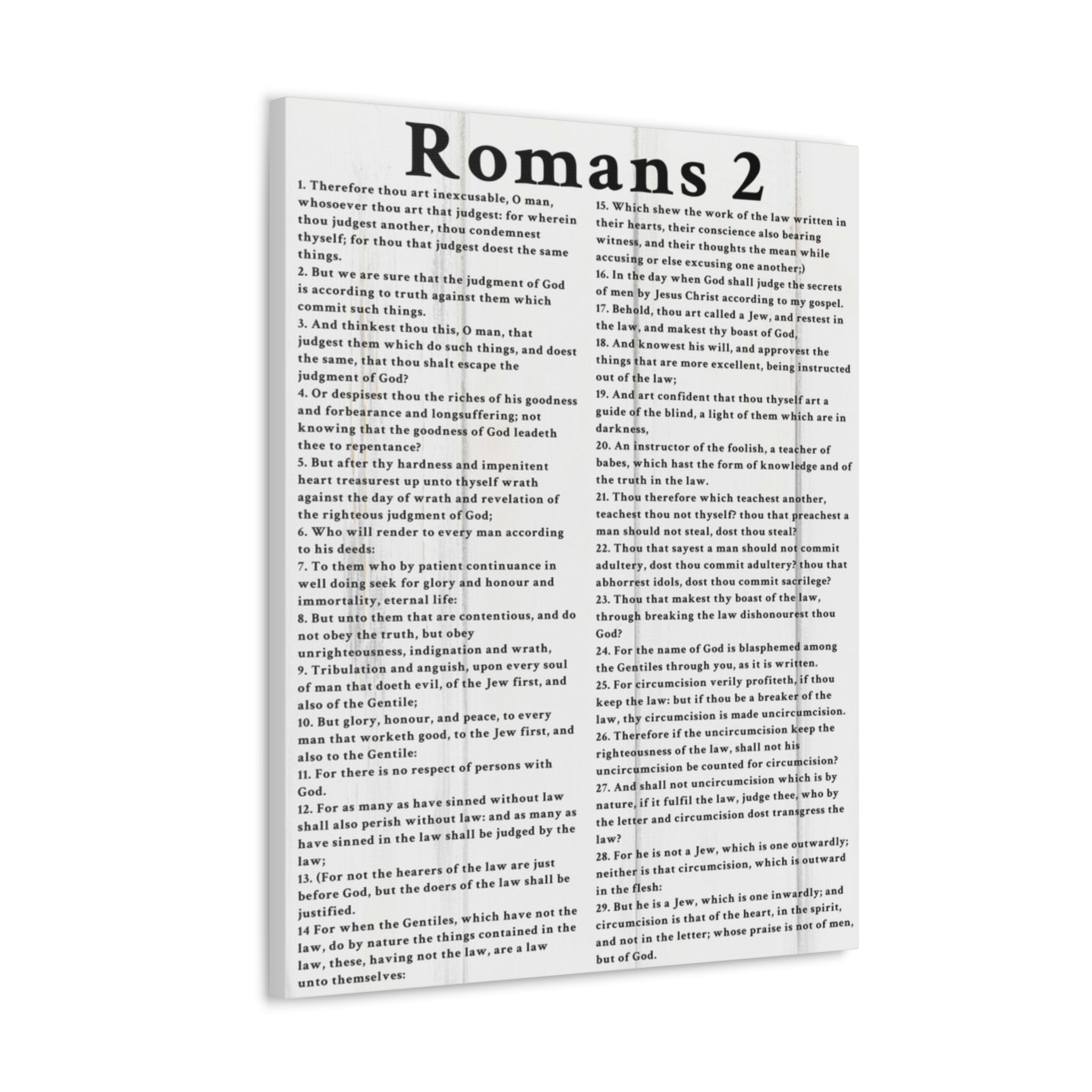 Scripture Walls Romans 2 Chapter White Bible Canvas Christian Wall Art ...