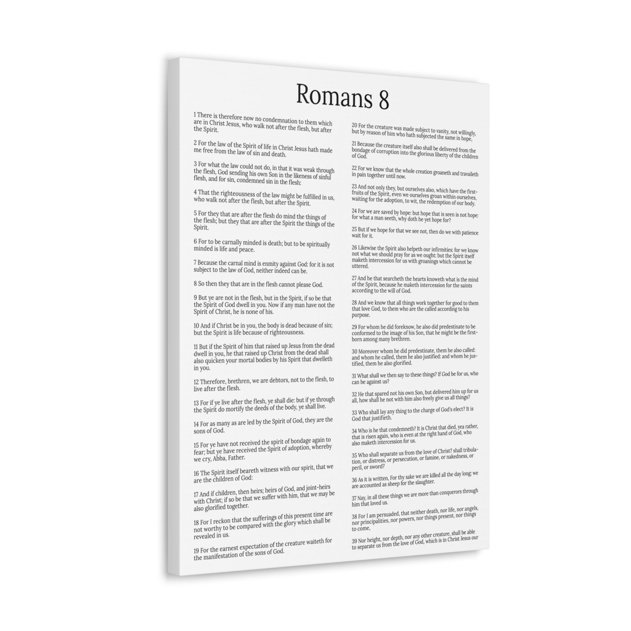 Scripture Walls Romans 8 Chapter White Christian Wall Art Print Ready ...