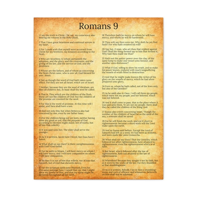 Scripture Walls Romans 9 Chapter Gold God's Sovereign Choice Christian ...