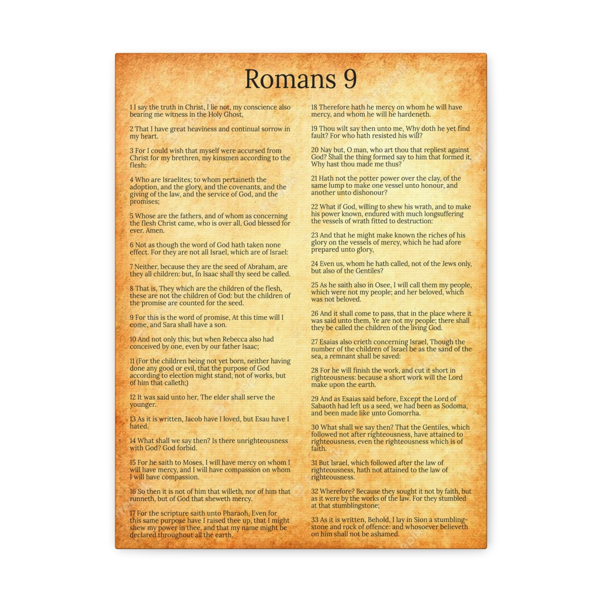 Scripture Walls Romans 9 Chapter Gold God's Sovereign Choice Christian ...