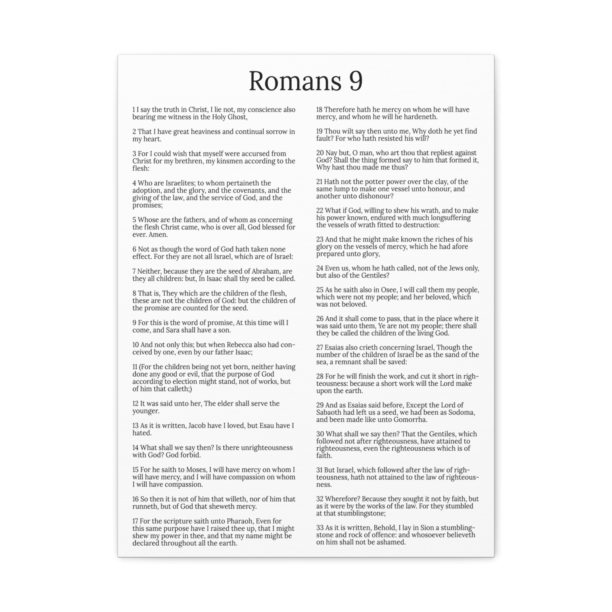 Scripture Walls Romans Chapter 9 White Bible Canvas Christian Wall Art ...