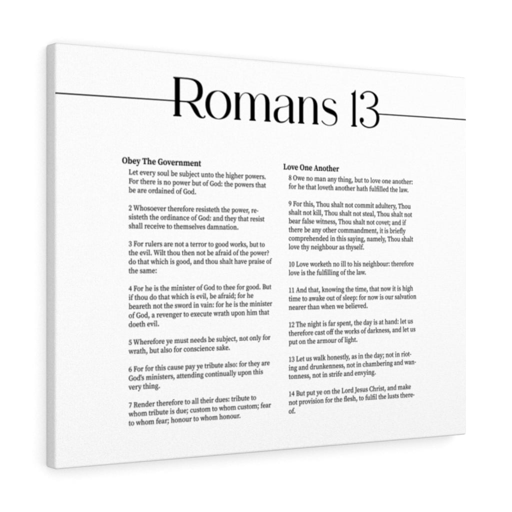 Scripture Walls Romans Chapter 13 White Bible Canvas Christian Wall Art ...