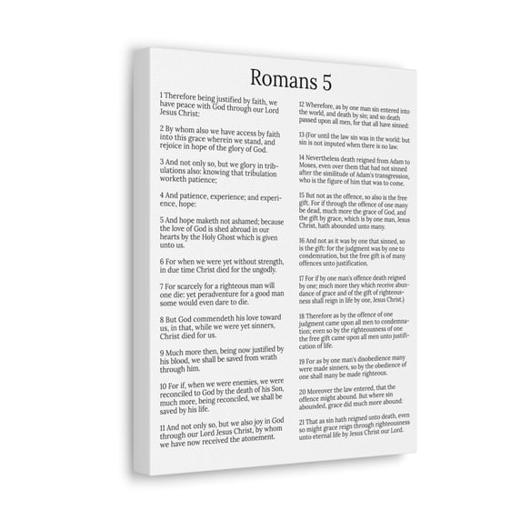 Scripture Walls Romans Chapter 5 White Bible Canvas Christian Wall Art ...