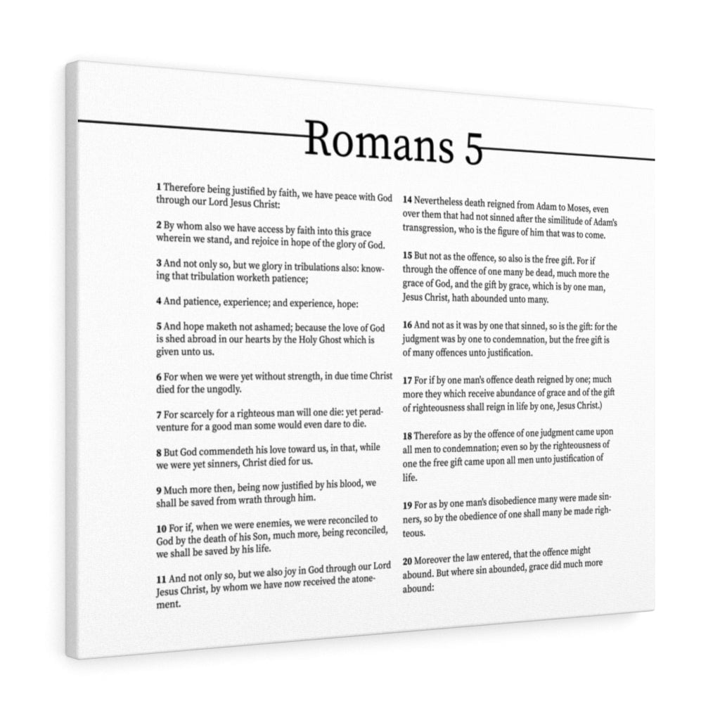 Scripture Walls Romans Chapter 5 White Bible Canvas Christian Wall Art ...