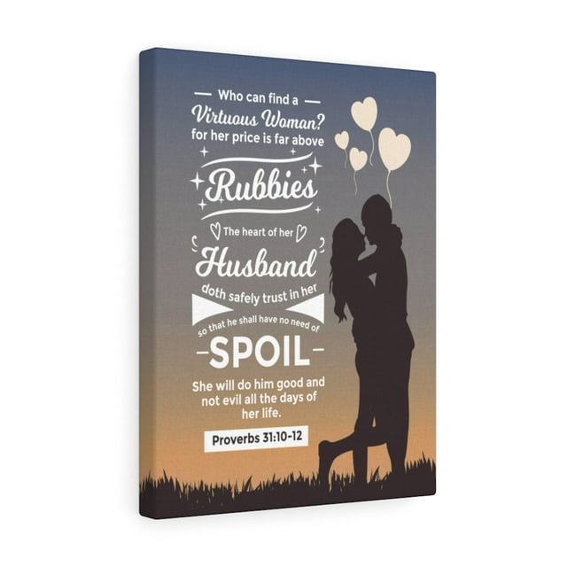 Scripture Walls Rubbies Husband Proverbs 31:10-12 Bible Verse Canvas ...