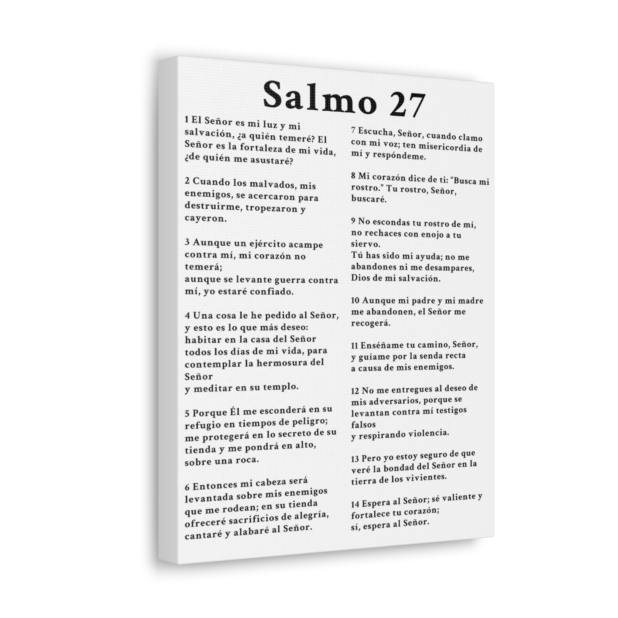 Scripture Walls Salmo 27 Chapter White Bible Canvas Christian Wall Art Ready to Hang Unframed ...