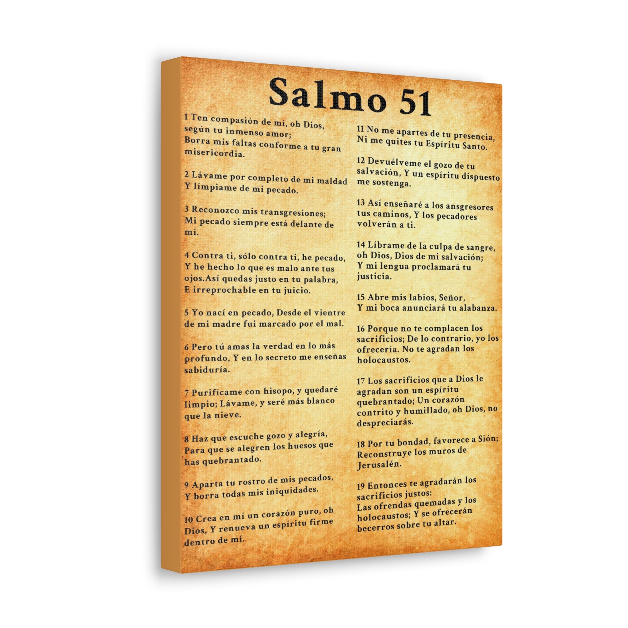 Scripture Walls Salmo 51 Chapter Gold Christian Wall Art Print Ready to Hang Unframed - Walmart.com