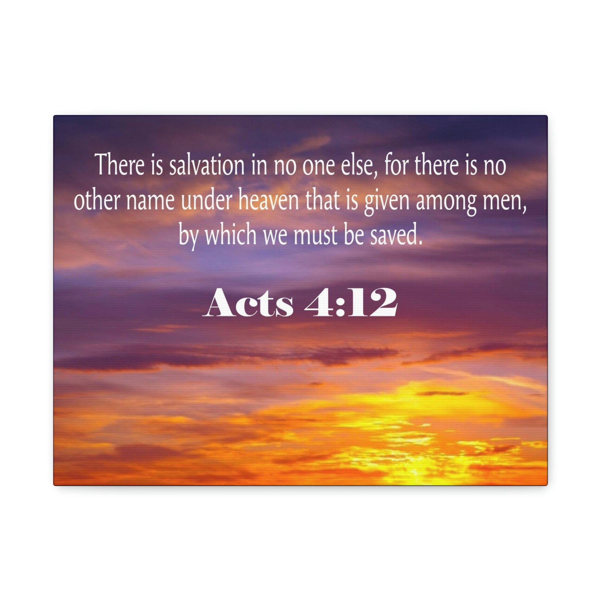 Scripture Walls Salvation Acts 4:12 Bible Verse Canvas Christian Wall Art Ready to Hang Unframed ...