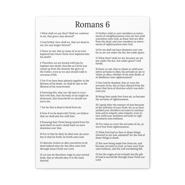 Scripture Walls Roman Chapter 6 White Christian Wall Art Print Ready to ...