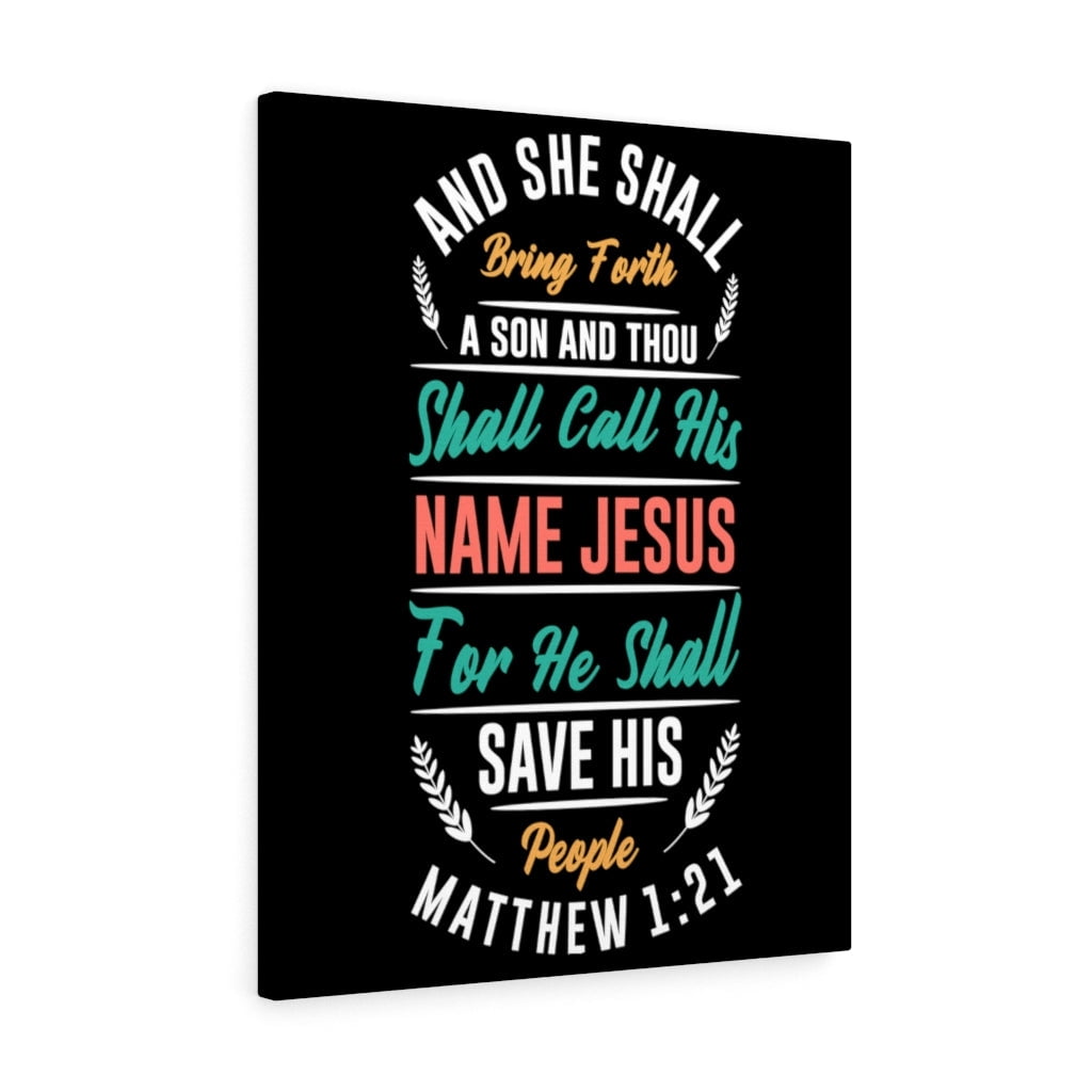 Scripture Walls Save His People Matthew 1:21 Bible Verse Canvas ...