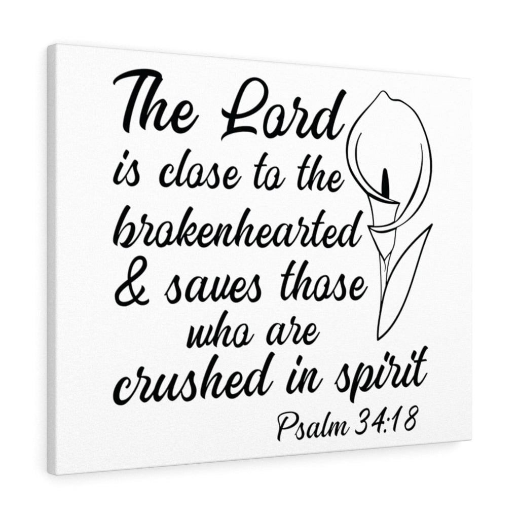 Scripture Walls Psalm 34:18 Saves Those Who Bible Verse Canvas ...