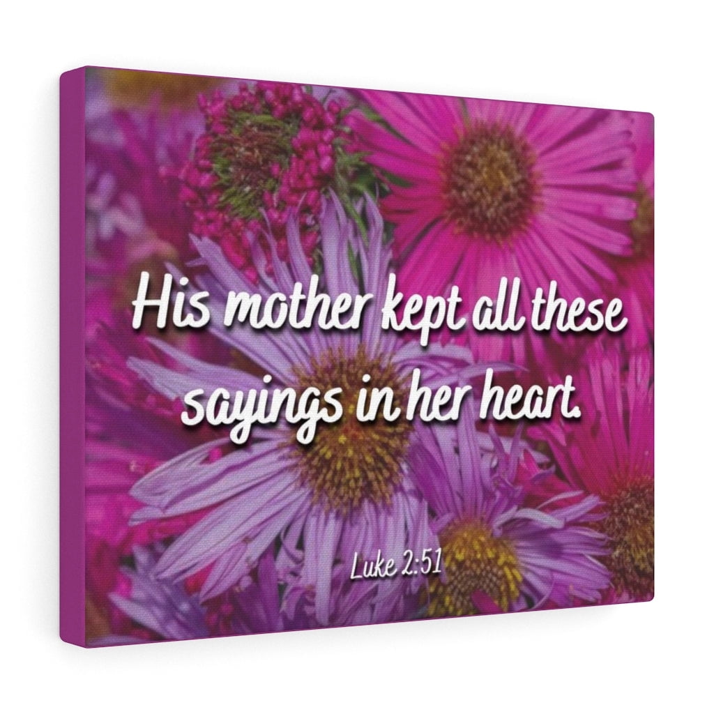 Scripture Walls Sayings In Her Heart Luke 2:51 Bible Verse Canvas ...