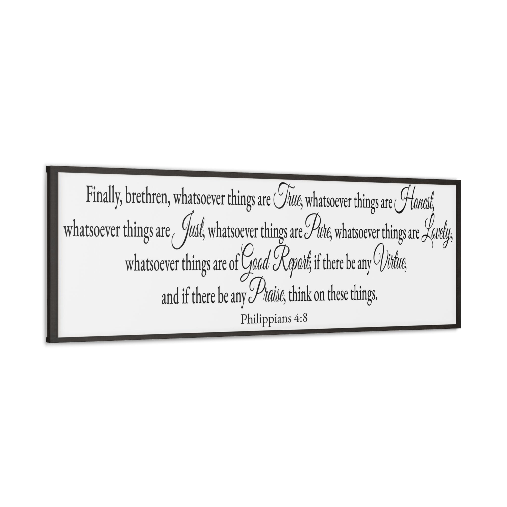 Seeking Philippians 4:8 White Bible Verse Canvas Christian Wall Art ...