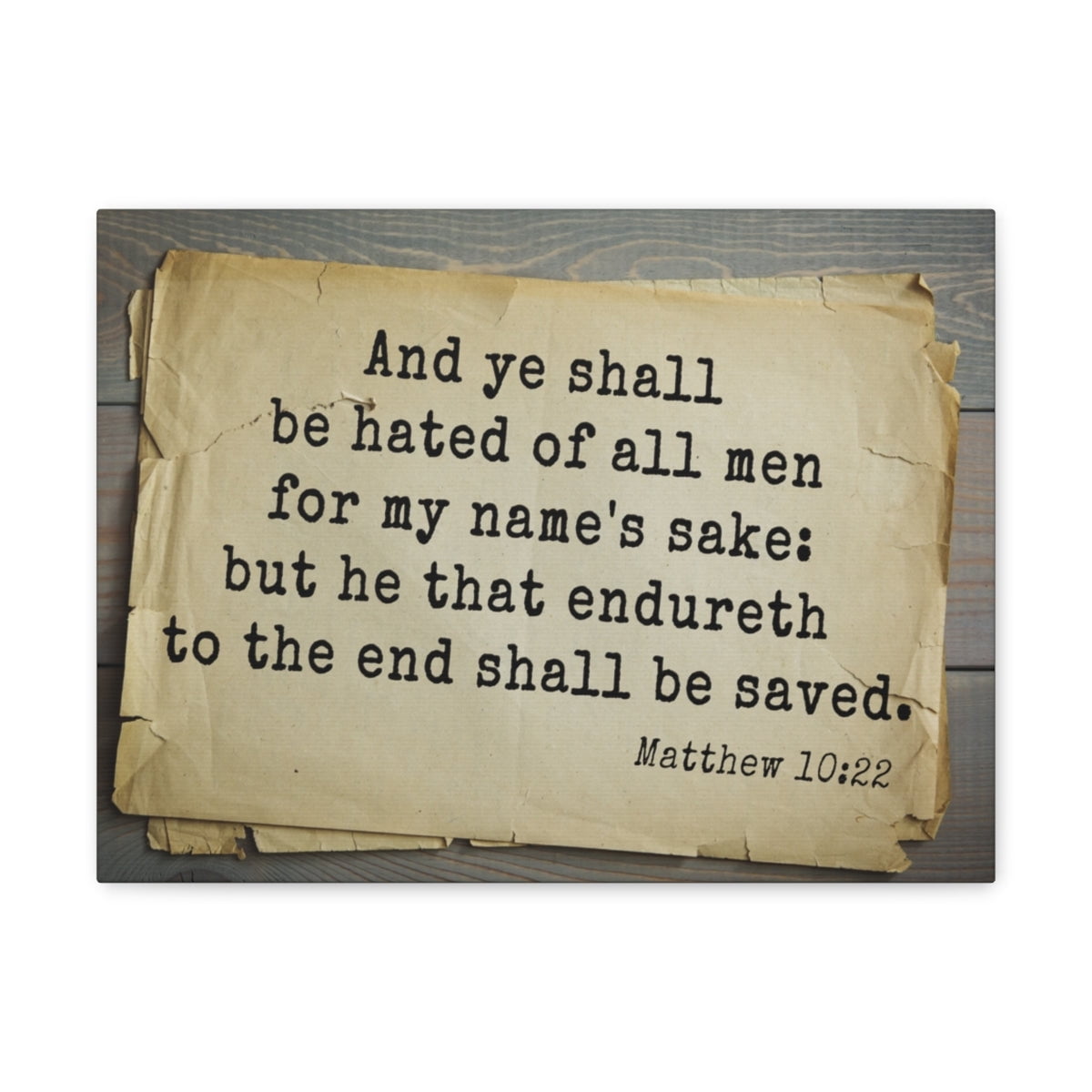 Scripture Walls Shall Be Saved Matthew 10:22 Bible Verse Canvas ...