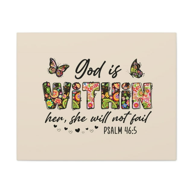 Scripture Walls Psalm 46:5 She Will Not Fail Bible Verse Canvas ...