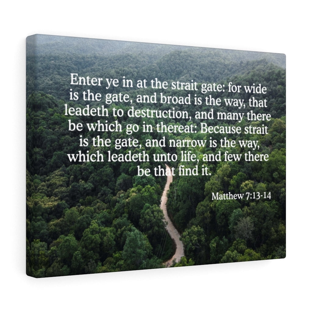 Scripture Walls Strait Gate Matthew 7:13-14 Bible Verse Canvas ...