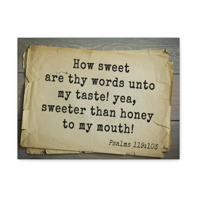 Scripture Walls Psalms 119:103 Sweeter Than Honey Bible Verse Canvas ...