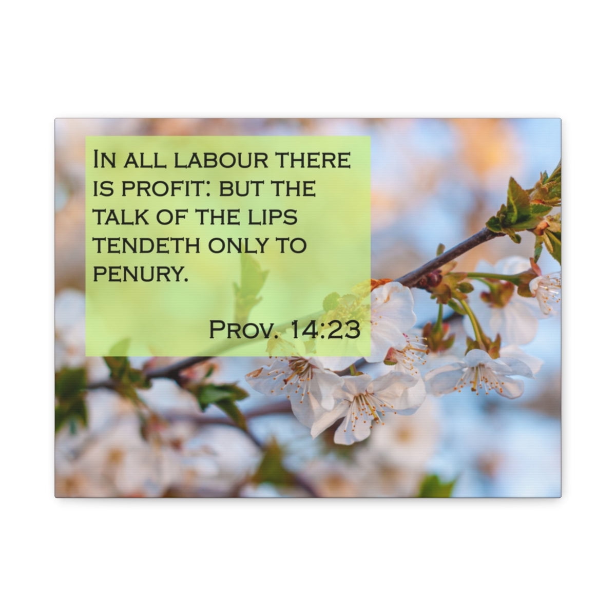 Scripture Walls Talk Of The Lips Proverbs 14:23 Bible Verse Canvas ...