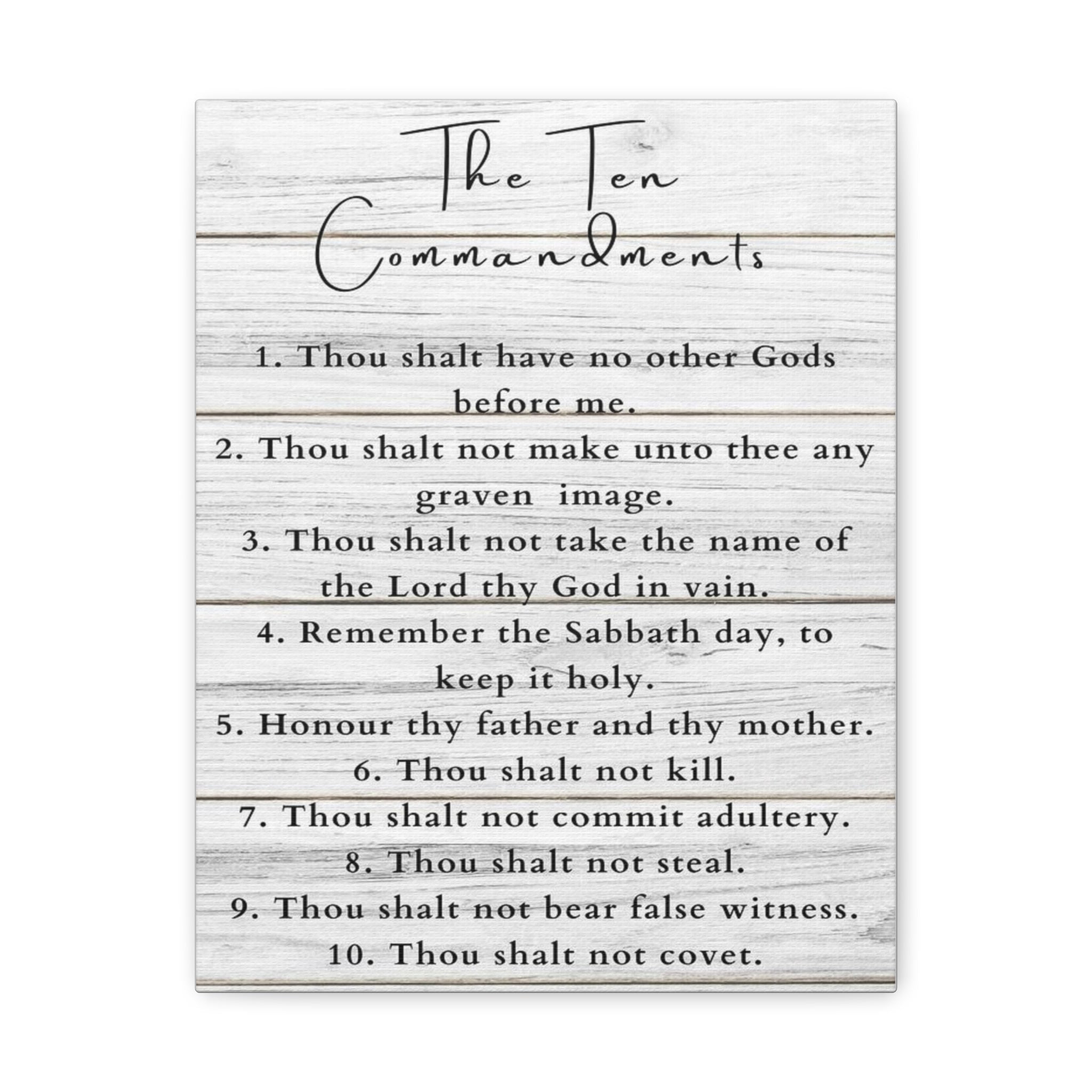 Scripture Walls Ten Commandments Wood White Christian Wall Art Print ...