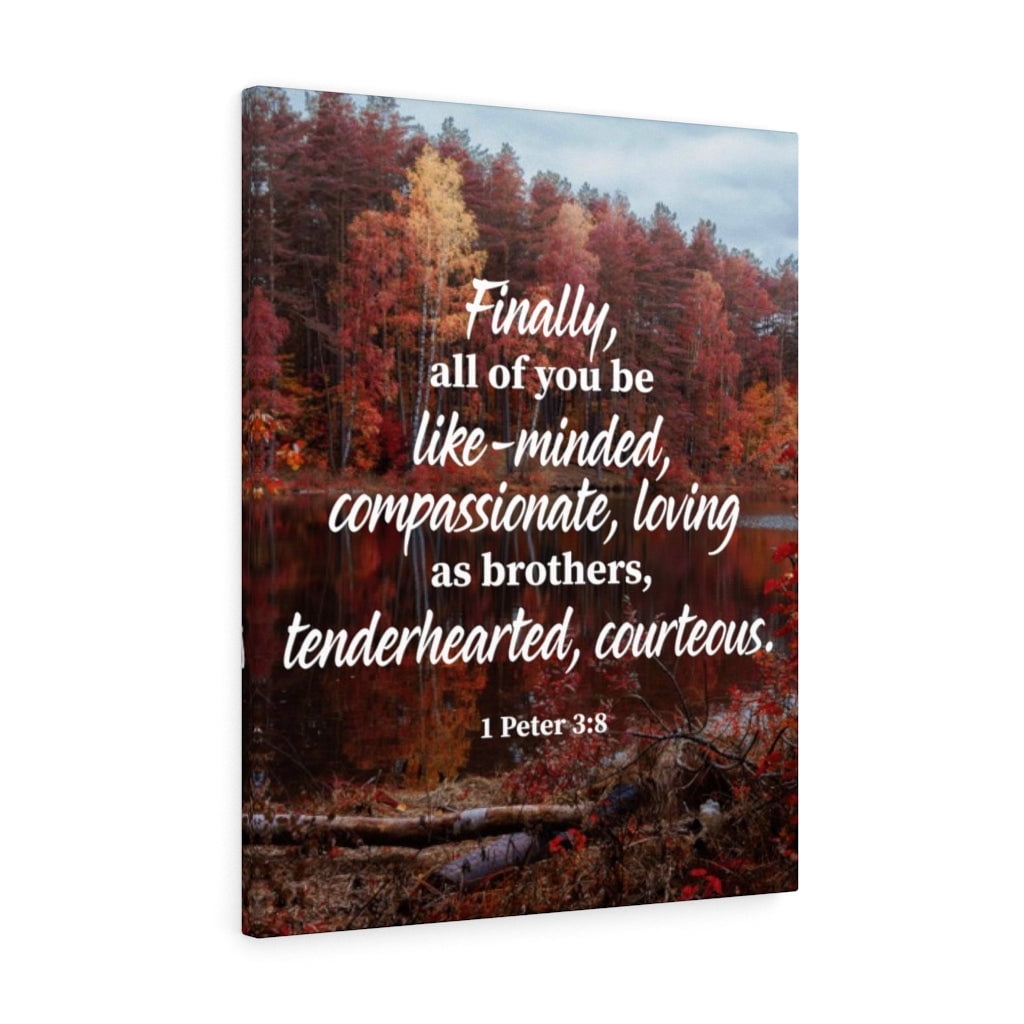Scripture Walls Tenderhearted Courteous 1 Peter 3:8 Bible Verse Canvas ...