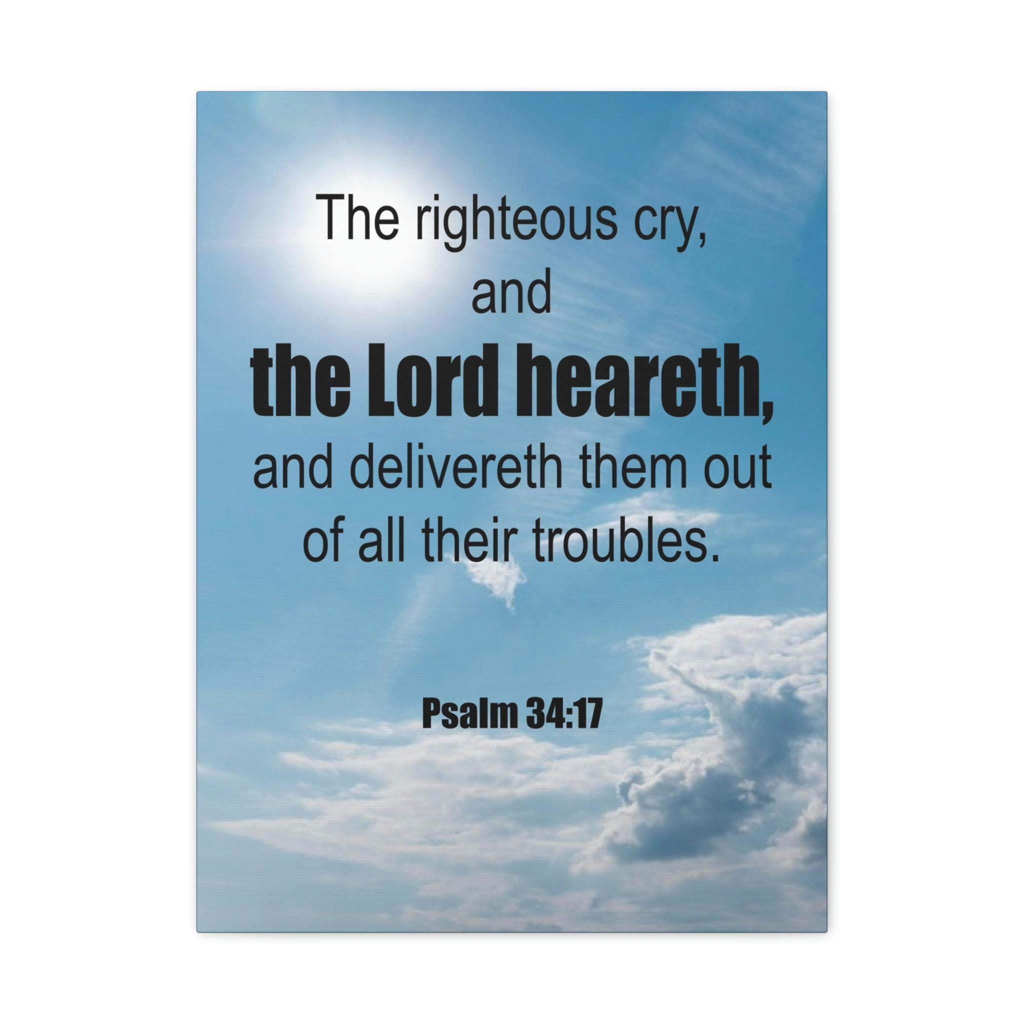 Scripture Walls Psalm 34:17 The Lord Heareth Bible Verse Canvas ...