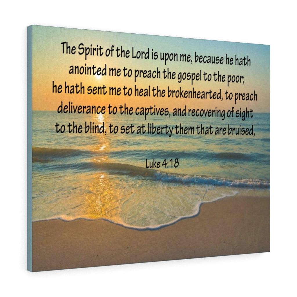 Scripture Walls The Spirit of The Lord Luke 4:18 Bible Verse Canvas ...