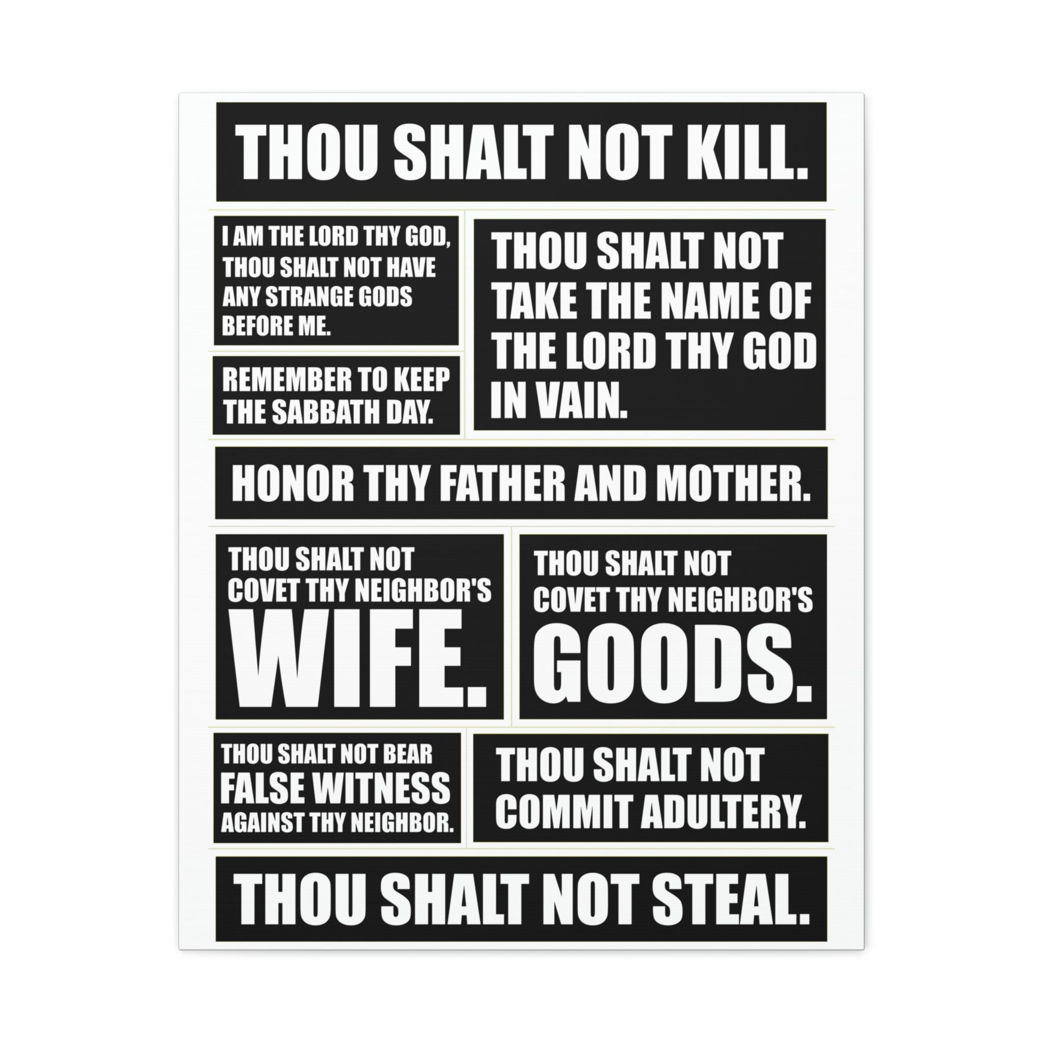 Scripture Walls The Ten Commandments Black White Christian Wall Art ...