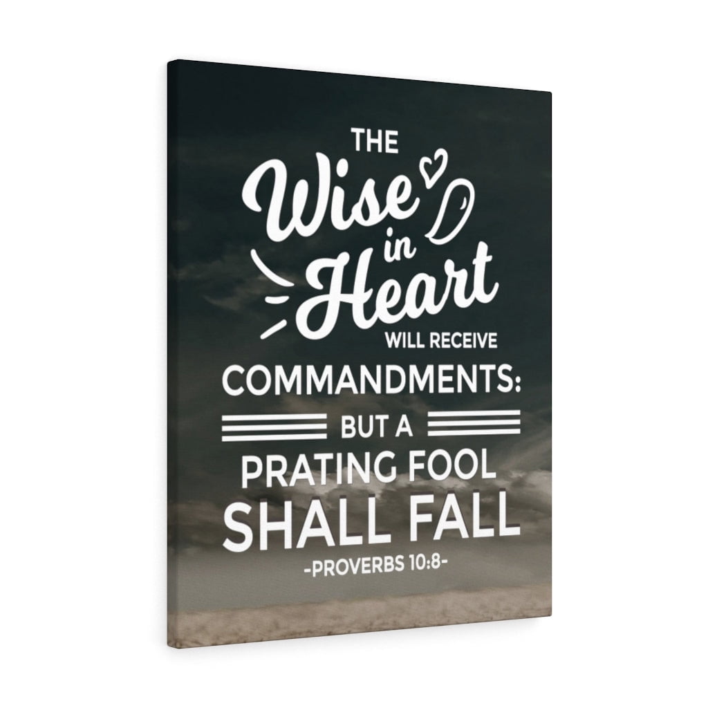 Scripture Walls The Wise in Heart Proverbs 10:8 Bible Verse Canvas Christian Wall Art Ready to ...