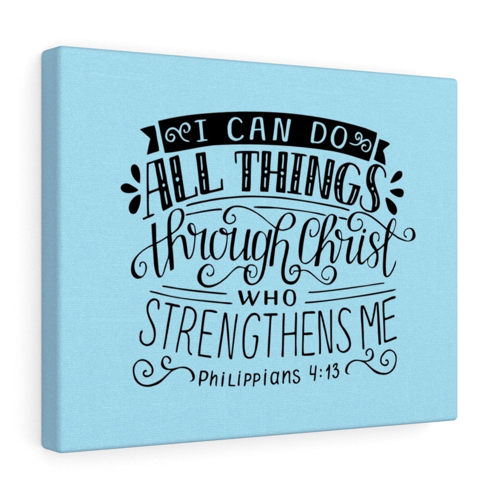 Scripture Walls Through Christ Philippians 4:13 Sky Blue Bible Verse ...