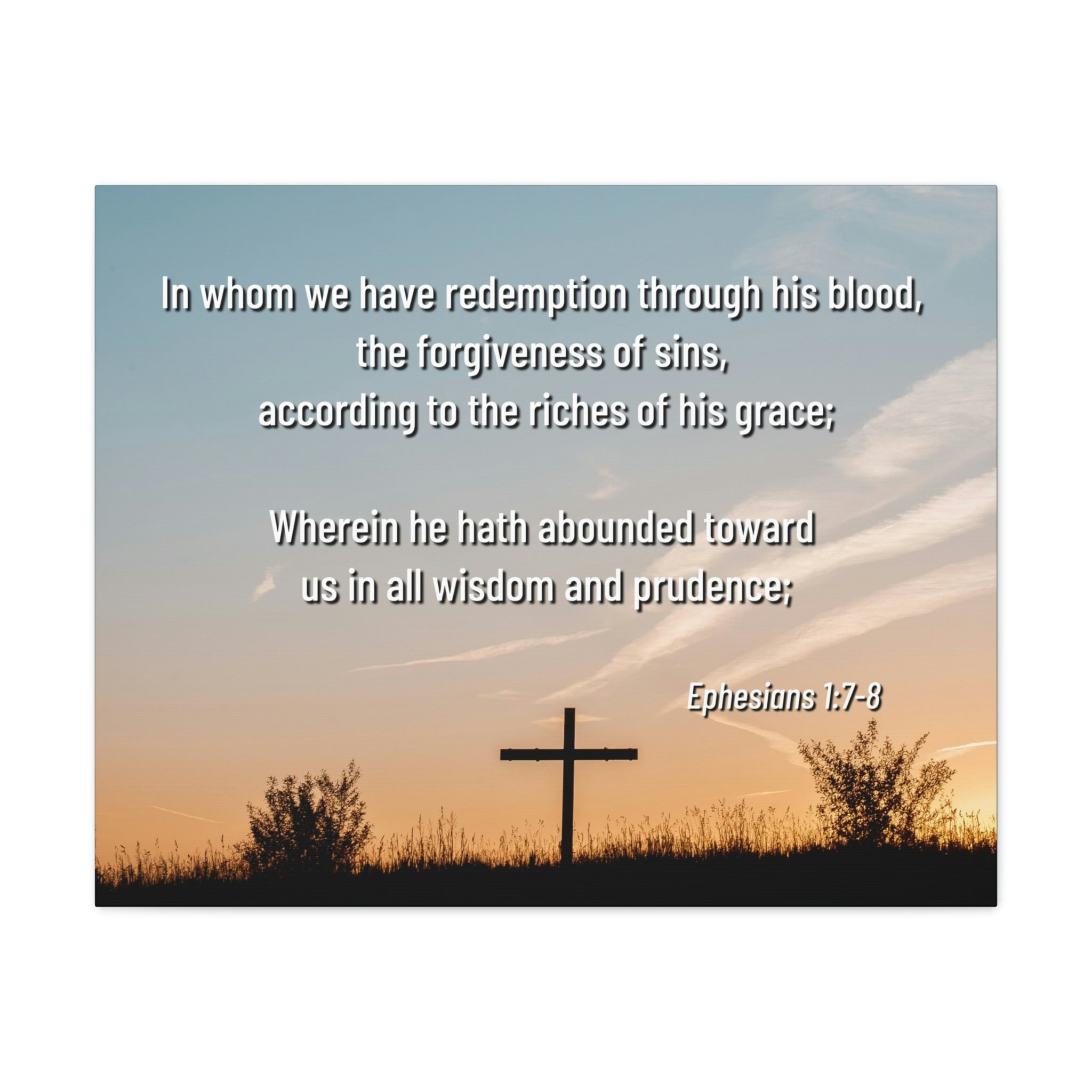Scripture Walls Through His Blood Ephesians 1:7 Bible Verse Canvas ...