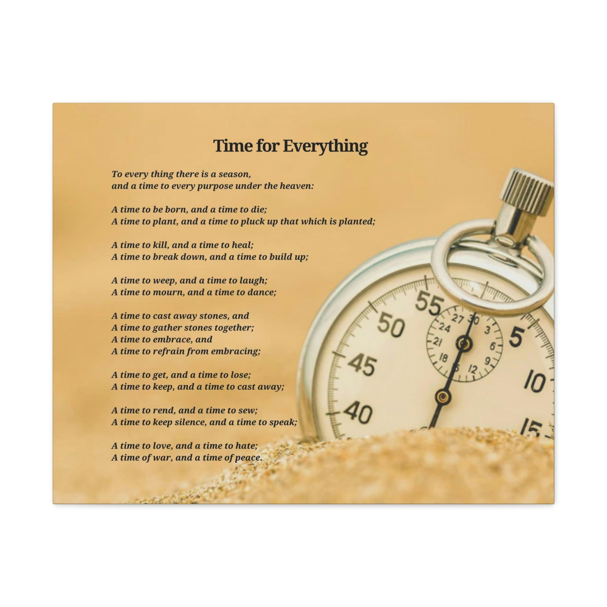 Scripture Walls Time For Everything Watch In The Sand Ecclesiastes 3:4 ...
