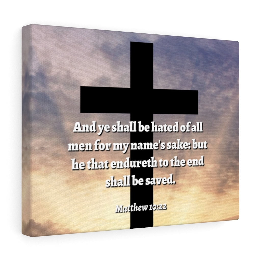 Scripture Walls To The End Matthew 10:22 Bible Verse Canvas Christian ...